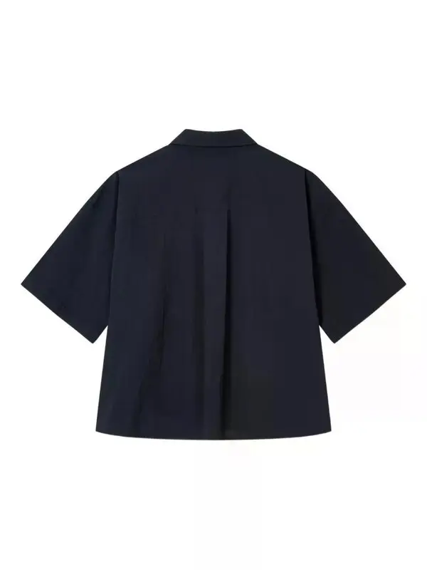 STUDIO TOMBOY Gathered Short-sleeve Shirt - Blue