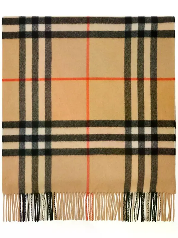 Burberry Wide Check Cashmere Scarf - Neutrals