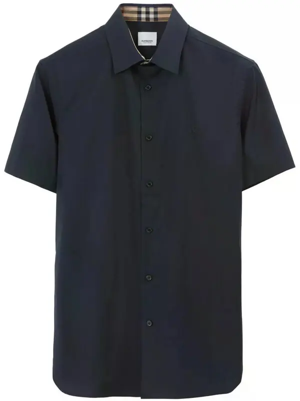 Burberry Logo-embroidered Cotton Shirt