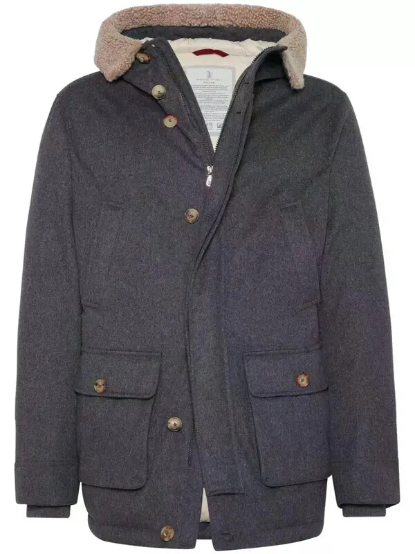 Brunello Cucinelli Padded Hooded Wool Jacket