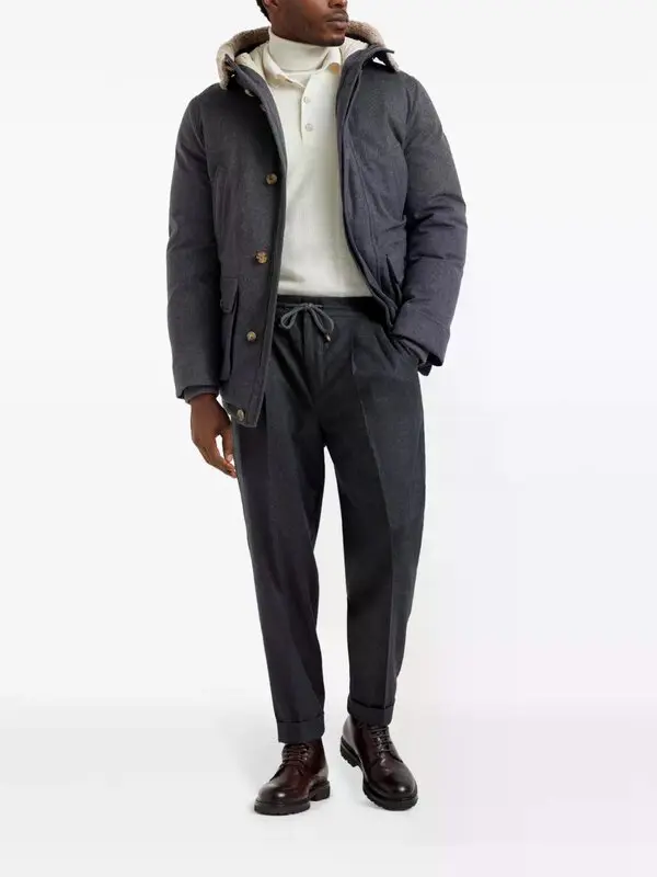 Brunello Cucinelli Padded Hooded Wool Jacket