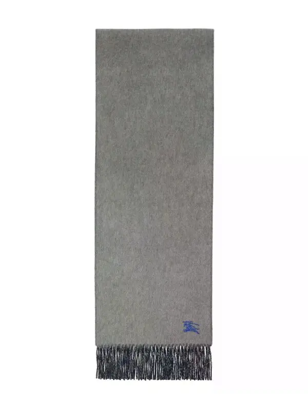 Burberry Ekd Embroidered Cashmere Scarf - Grey