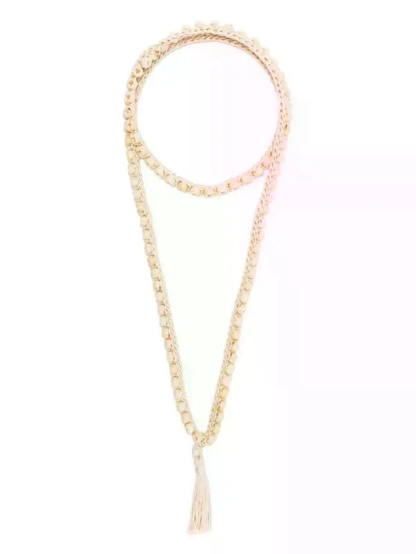 Alanui Tassel Detail Crochet Necklace - Neutrals