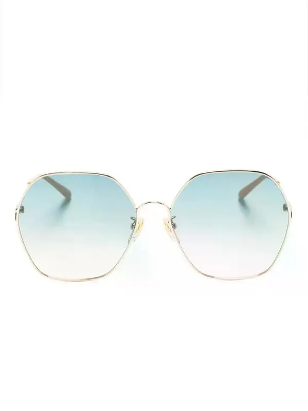 Chloé Oversized Hexagonal Sunglasses - Gold