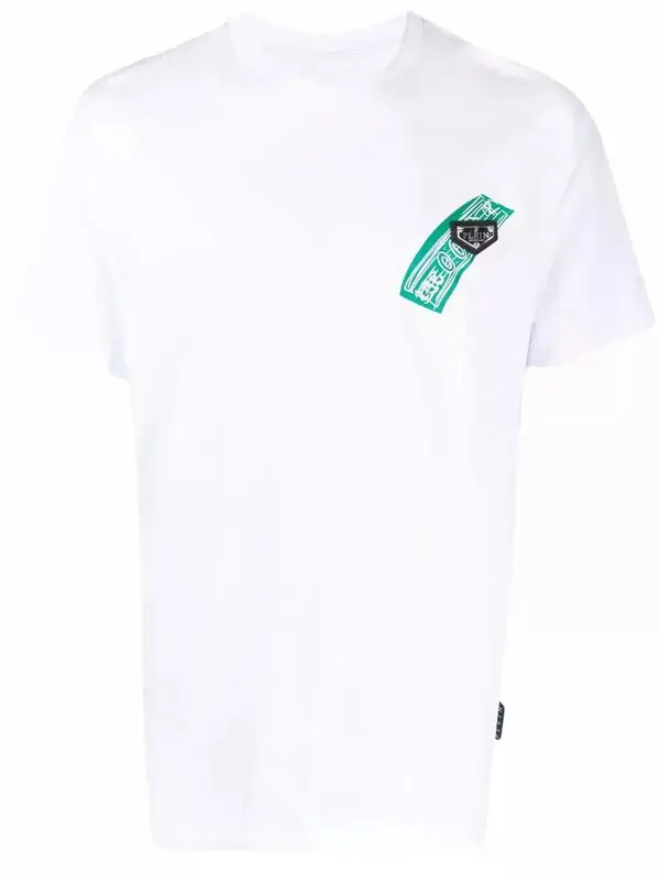 Philipp Plein Cheque-print Round-neck T-shirt - White