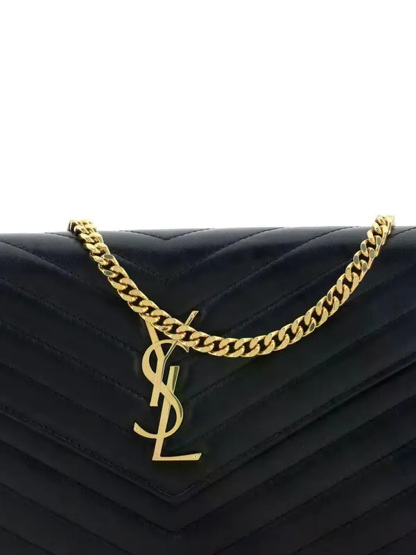 Saint Laurent Cassandre Leather Chain Wallet