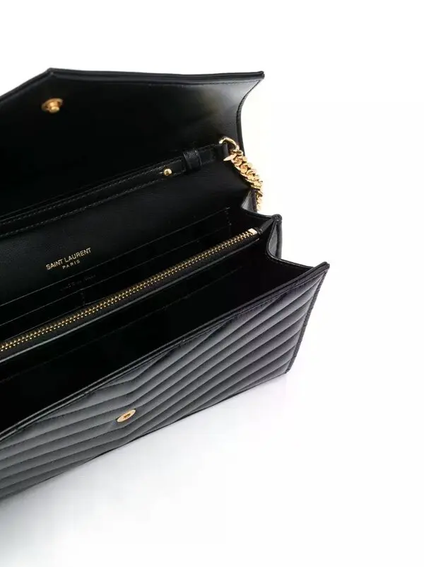 Saint Laurent Cassandre Leather Chain Wallet