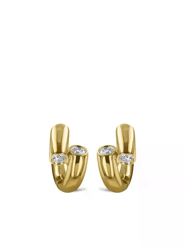 PRAGNELL 18kt Yellow Eclipse Diamond Earrings - Gold
