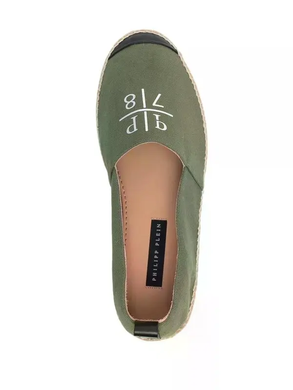 Philipp Plein Logo-print Leather-trim Espadrilles