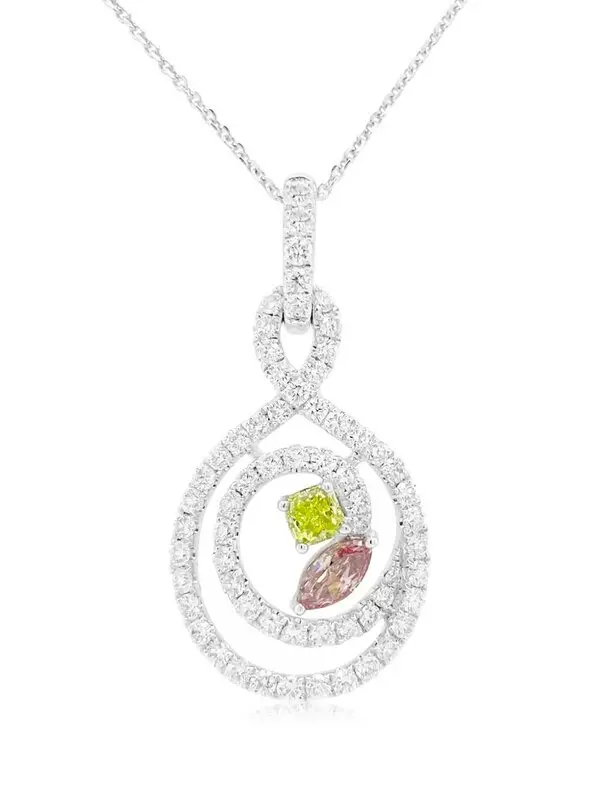 HYT JEWELRY 18kt White Gold, Platinum, And Diamond Pendant Necklace - Silver