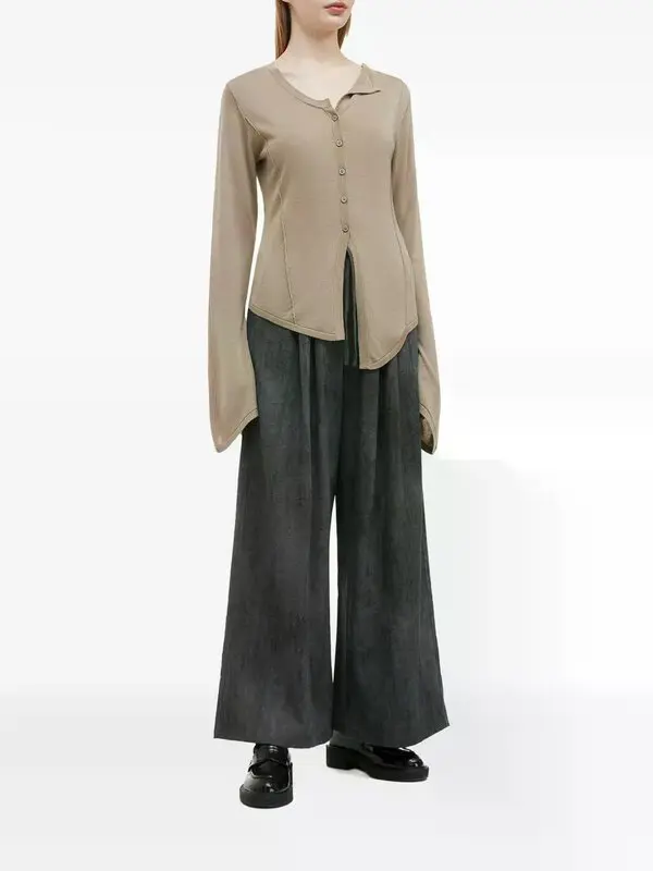B+AB Asymmetrical Button-front Cardigan