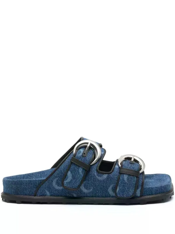 MARINE SERRE Moonogram Denim Sandals