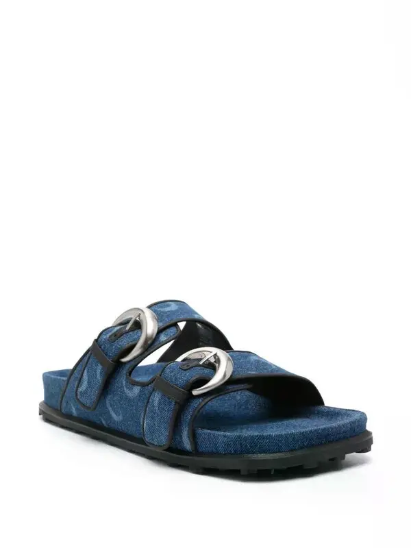 MARINE SERRE Moonogram Denim Sandals