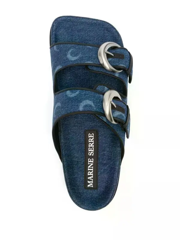 MARINE SERRE Moonogram Denim Sandals