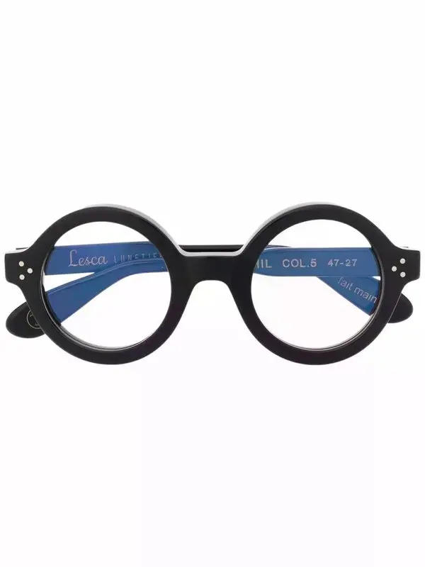 LESCA Round-frame Glasses - Black