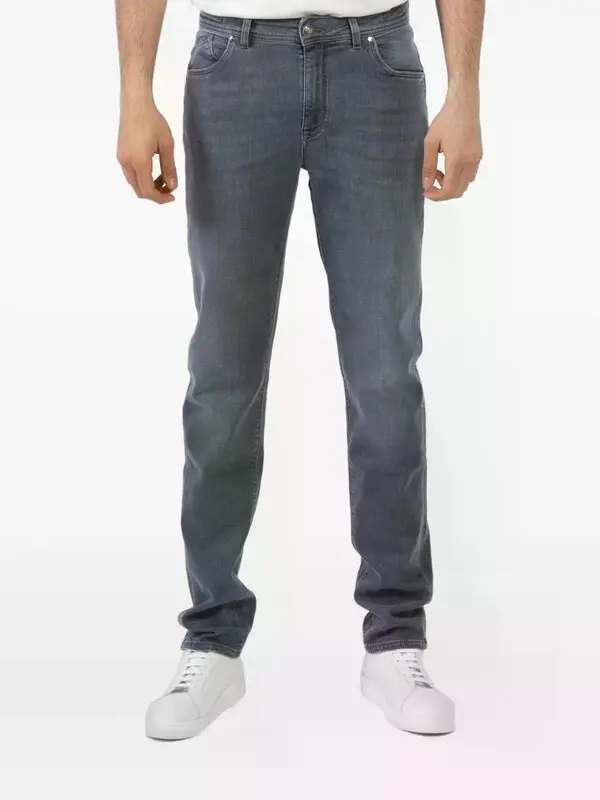 BARMAS Tapered Cotton Jeans - Grey