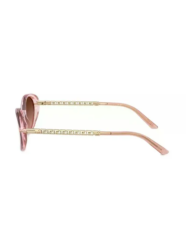 Versace Greca-plaque Oval-frame Sunglasses - Pink