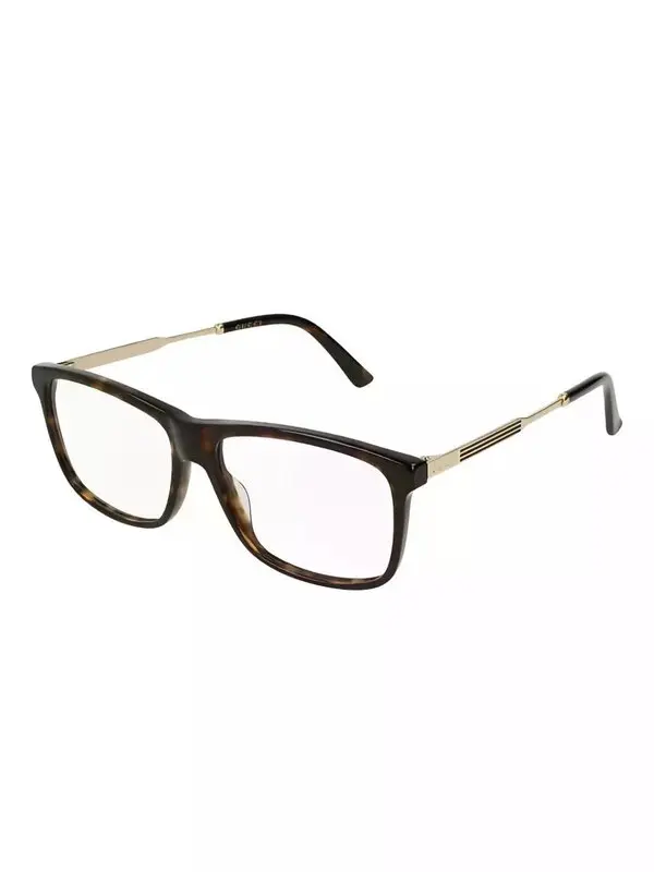 Gucci Rectangle-frame Glasses - Brown