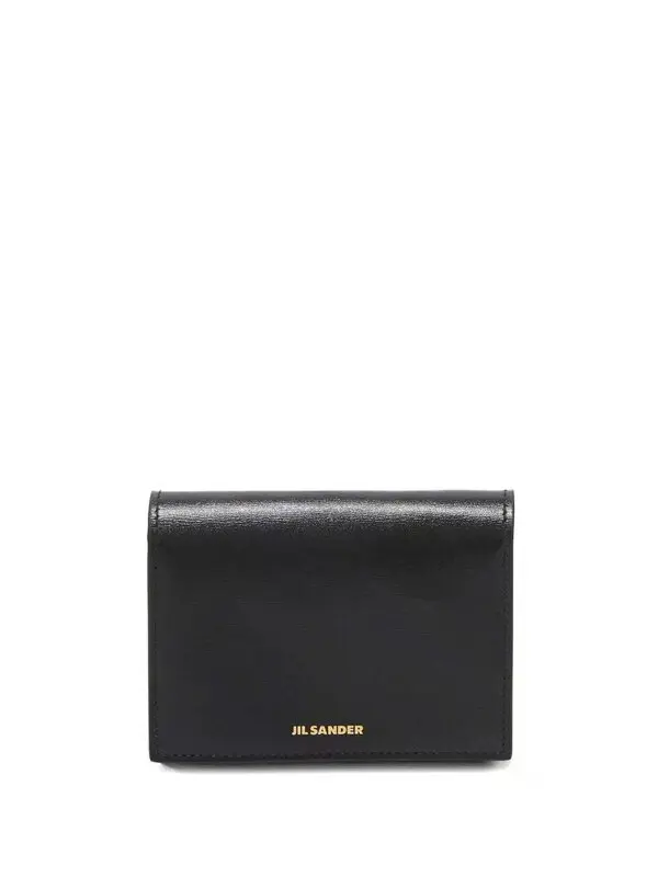 JIL SANDER Logo-stamp Leather Card Holder - Black