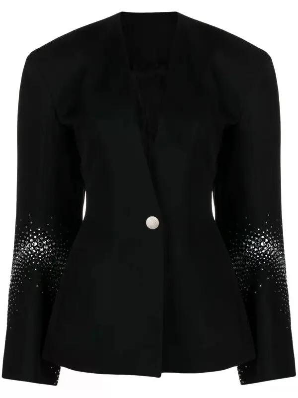Attico Rhinestone-embellished Wool Blazer