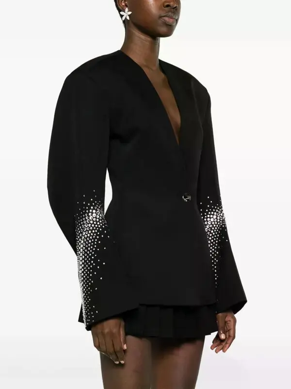 Attico Rhinestone-embellished Wool Blazer