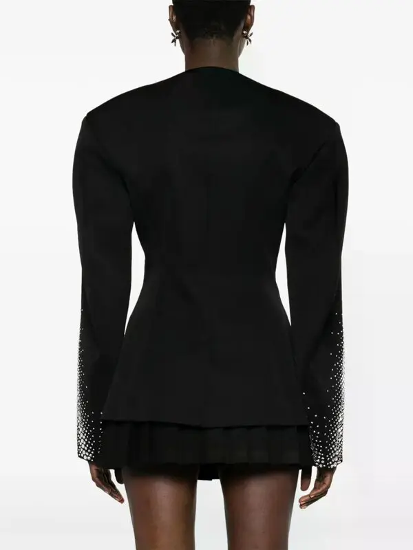 Attico Rhinestone-embellished Wool Blazer