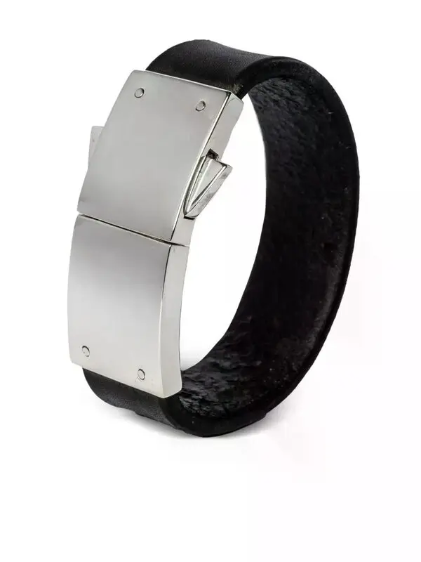 PARTS OF FOUR Box Lock Leather Bracelet - Black