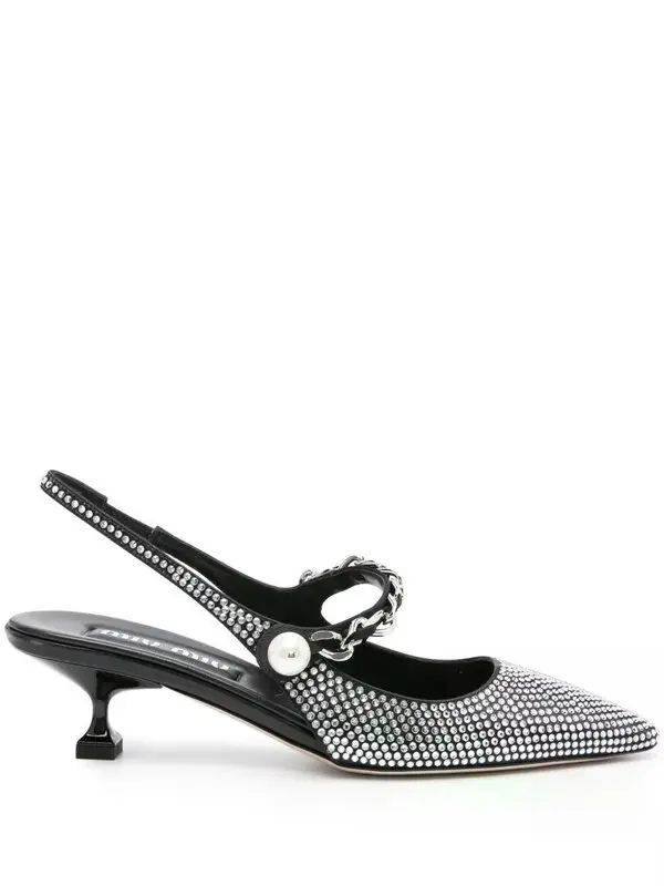Miu Miu Rhinestone-embellished Pointed-toe Pumps