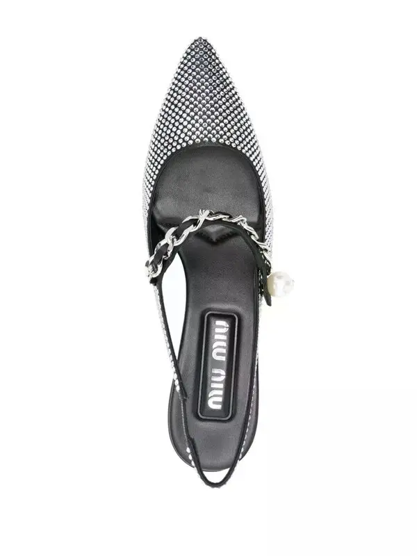 Miu Miu Rhinestone-embellished Pointed-toe Pumps