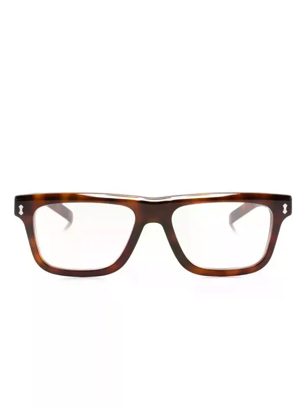 Gucci Tortoiseshell Rectangle-frame Glasses