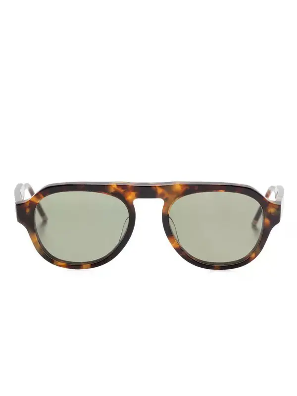 Thom Browne Oval-frame Sunglasses - Brown