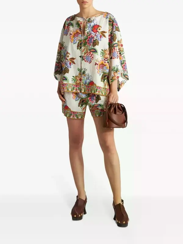 Etro Floral-print Draped Blouse