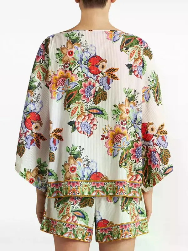 Etro Floral-print Draped Blouse