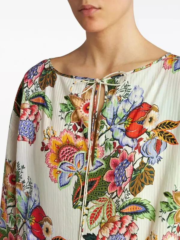 Etro Floral-print Draped Blouse