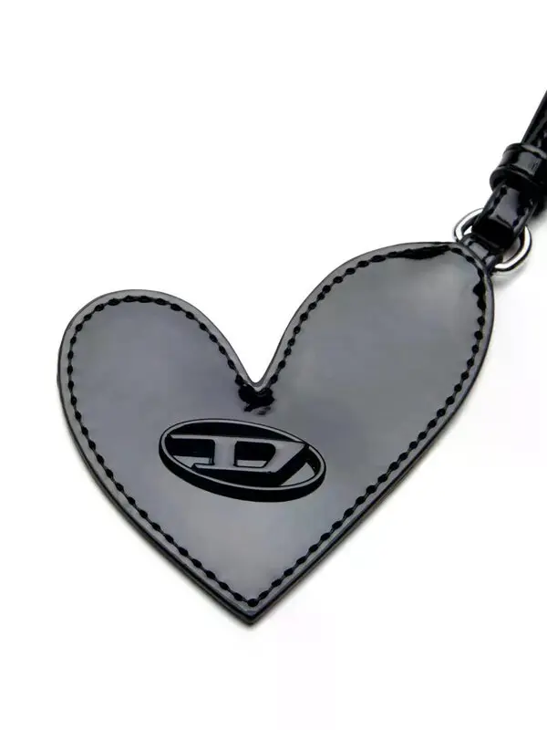 DIESEL® Play Mirror Heart-shaped Keychain - Black