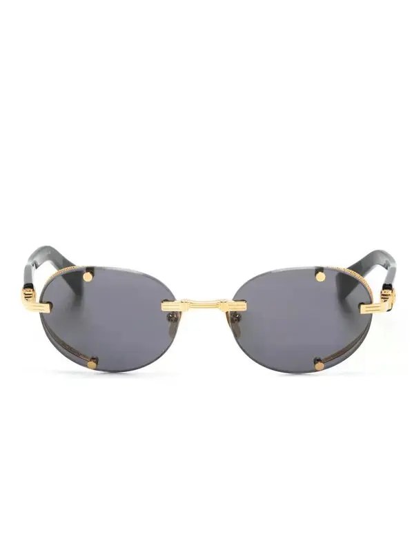 Balmain Oval-frame Tinted Sunglasses - Black