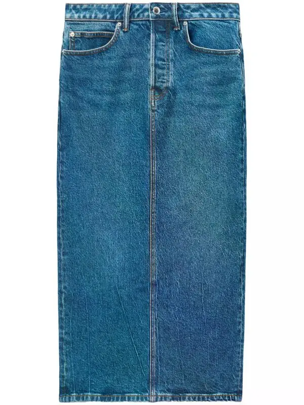 Alexander Wang Low-rise Denim Midi Skirt