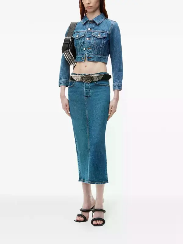 Alexander Wang Low-rise Denim Midi Skirt