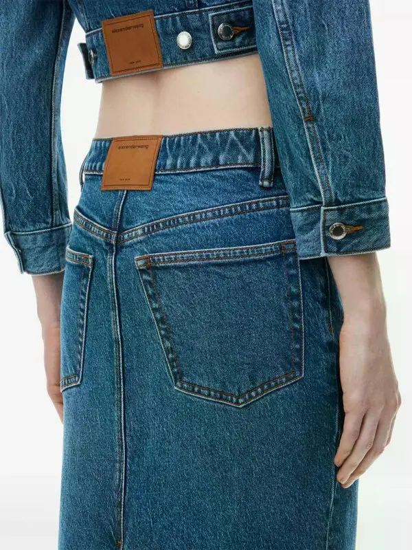 Alexander Wang Low-rise Denim Midi Skirt