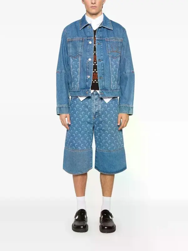 MARINE SERRE Monogram Denim Shorts