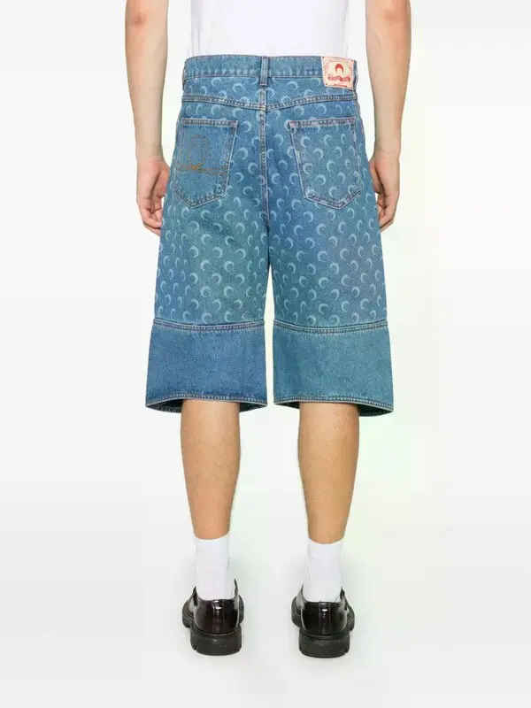 MARINE SERRE Monogram Denim Shorts