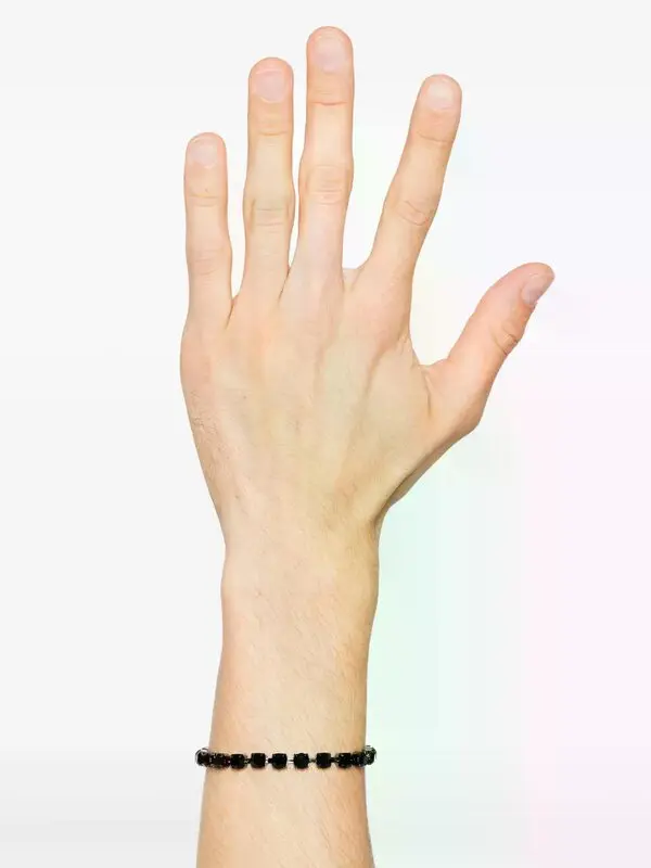 Dsquared2 Black Metal Crystal Embellished Chain Bracelet