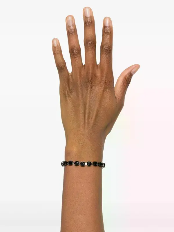 Dsquared2 Black Metal Crystal Embellished Chain Bracelet