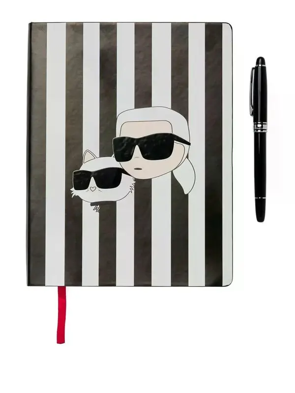 Karl Lagerfeld Ikon Notebook And Pen Set - Black