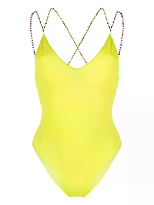 Gcds Crystal-embellished One-piece Swimsuit - Green