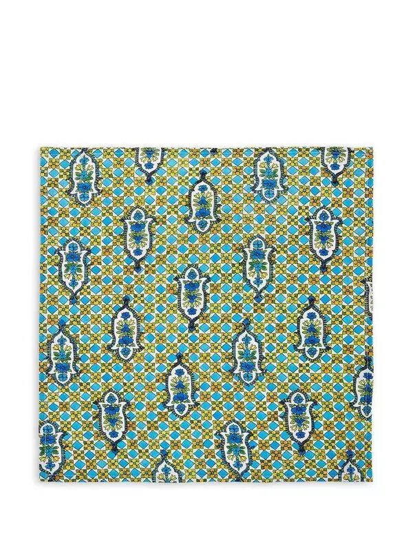 La DoubleJ Floral-print Napkin Set - Blue