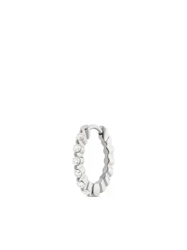 MARIA BLACK 14k White Gold True Romance 10 Diamond Huggie Earring - Silver