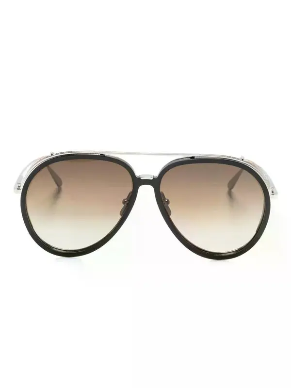 Linda Farrow Maverick Pilot-frame Sunglasses - Black
