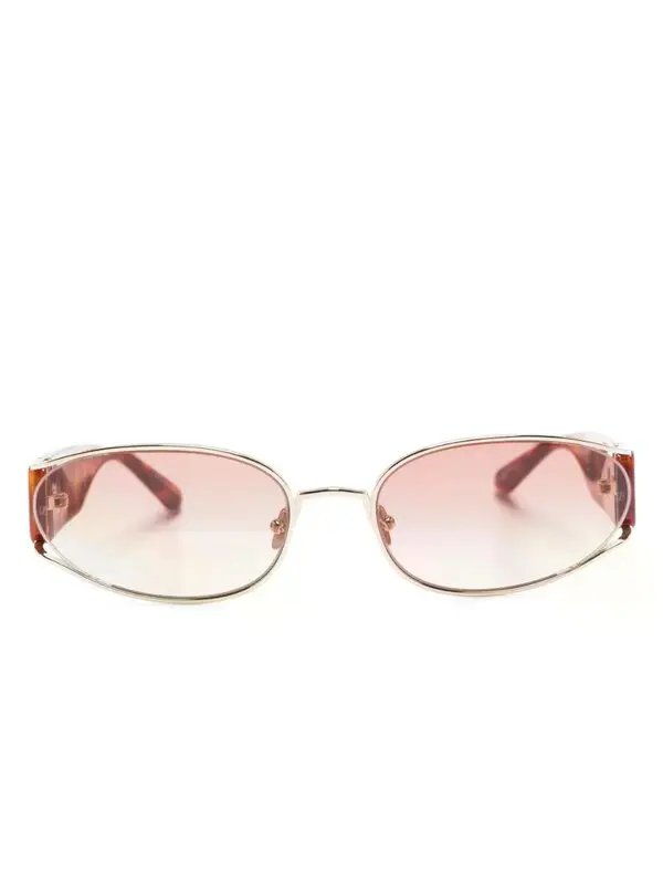 Linda Farrow Shelby Oval-frame Sunglasses - Brown