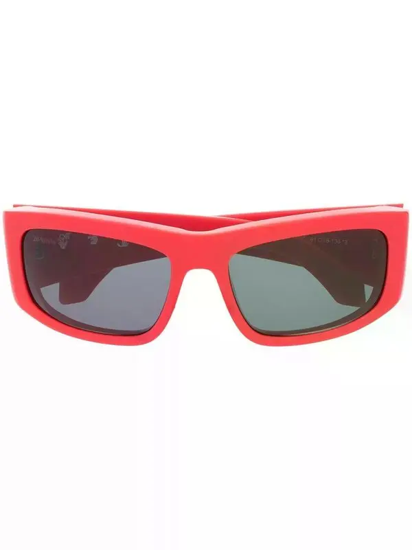 Off-White Arrows Rectangular Sunglasses - Red